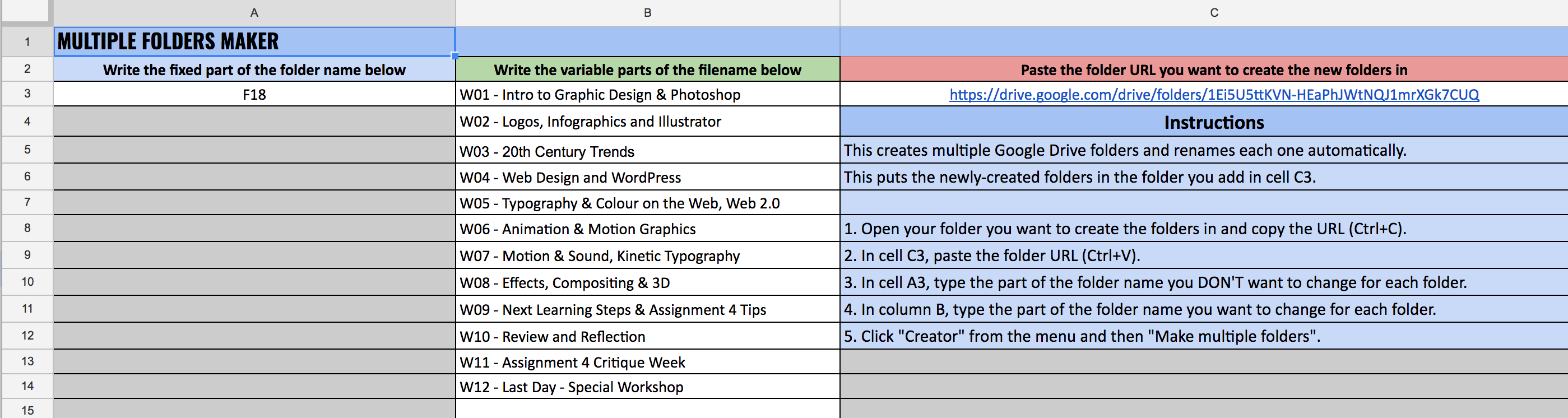Google Script to create lots of folders | Adventures in Technology